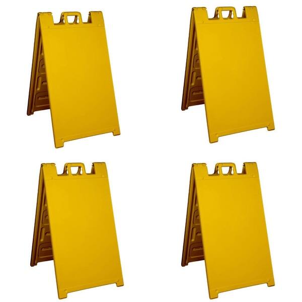 Plasticade Signicade A Frame Portable Folding Sidewalk Sign, Yellow (4 ...