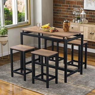 4-Piece Kitchen Dining Table Sets with table and 3 Stools - Bed Bath ...