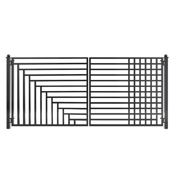 ALEKO Kyiv Style 18 x 6 feet Steel Dual Swing Garden Driveway Gate with ...