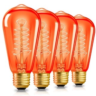 Orange Glass ST58 Colored Dimmable Incandescent Light Bulbs for ...