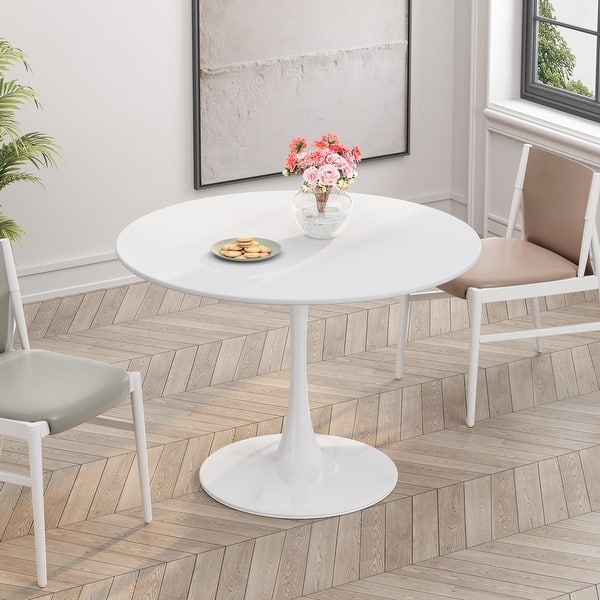 42.12"Modern Round Dining Table with Round MDF Table Top - Bed Bath ...