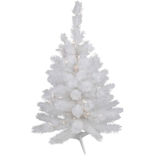 Pre-Lit White Alaskan Pine Artificial Christmas Tree Warm White LED ...