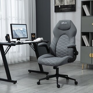 Vinsetto High Back Office Chair with Flip Up Armrests, Swivel Computer ...