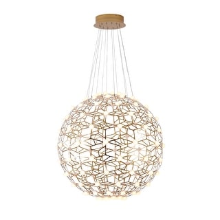 115-Light Gold ORB LED Chandelier With White Acrylic Diffusers - Bed ...