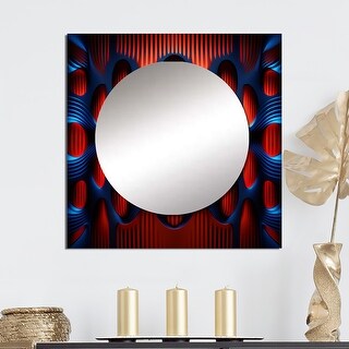 Designart "Portals Moire Futuristic Matrix III" Geometric Wall Mirror ...