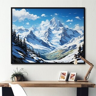 Designart "French Pyrenees Mountain Peaks " France Framed Wall Art ...