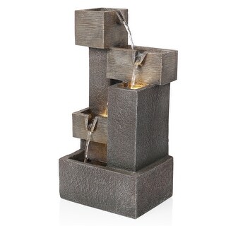 5-Tier Cascading Fountain with Warm White LED Lights - Bed Bath ...