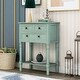 Antique blue console table solid wood sofa table living room narrow ...
