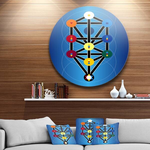 Designart 'Cabala Jewish Symbols' Modern Digital Art Circle Wall Art ...