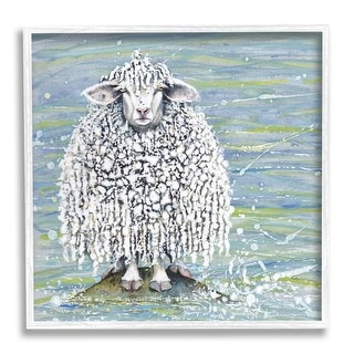 Stupell Abstract Sheep Modern Splatter Framed Giclee Art Design by ...