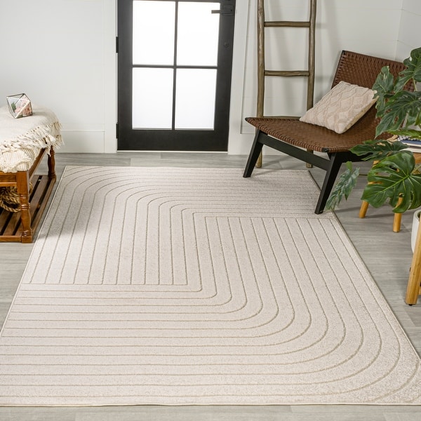 JONATHAN Y Aarhus Minimalist Angle Geometric Ivory/Cream Area Rug - Bed ...