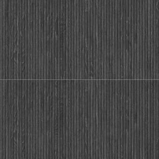 Marqueterie 24x48 Black Matte Porcelain Ribbed Tile - Floor & Wall ...