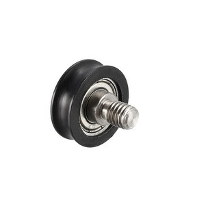 V Groove Threaded Rod Track Guide Bearing Pulley Wheel Black 15x6mm ...