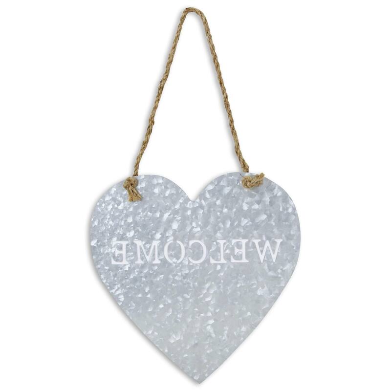 Welcome Gray Galvanized Metal Wall Art - Overstock - 39674776