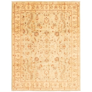 ECARPETGALLERY Hand-knotted Peshawar Oushak Light Green Wool Rug - 9'0 ...