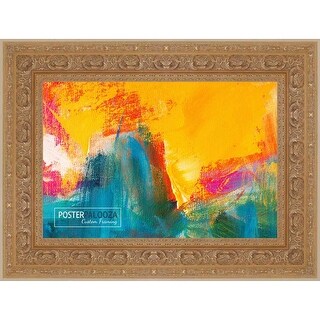 36x16 Ornate Gold Complete Wood Panoramic Frame with UV Acrylic, Foam ...