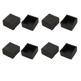 8pcs Furniture Desk Chair 40mmx40mm Square Rubber Leg Tip Cap Black ...