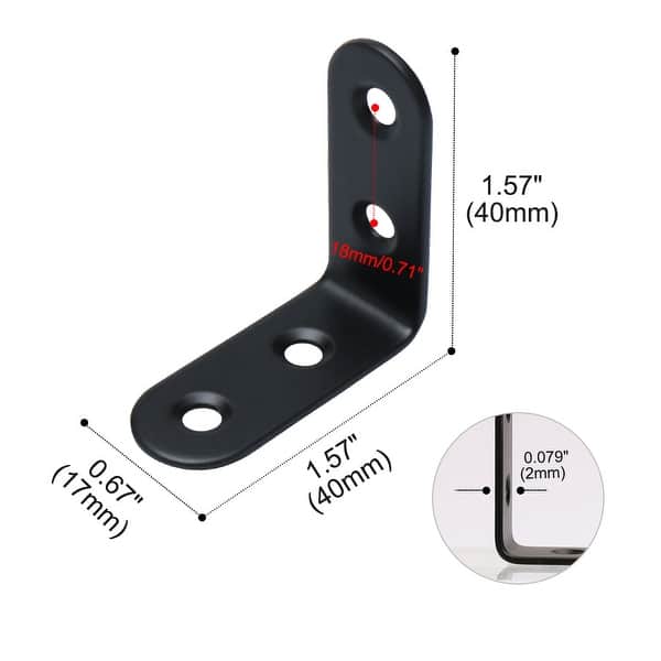 L Shape Right Angle Brackets Stainless Steel Corner Joint 40x40mm,6pcs ...