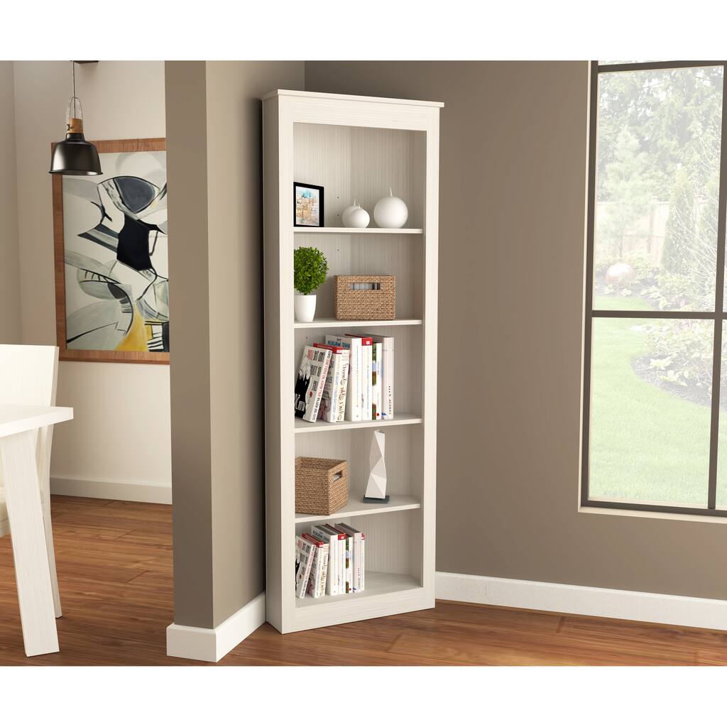 Inval 71-inch 5 Shelf Engineered Wood Corner Bookcase - Overstock ...