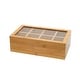 Lipper International 8 Compartment Tea Box with Acrylic Lid Removeable ...