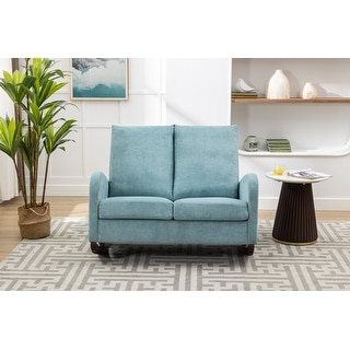 Light Blue Loveseat Rocking Chair for Living Room, High Back Accent ...