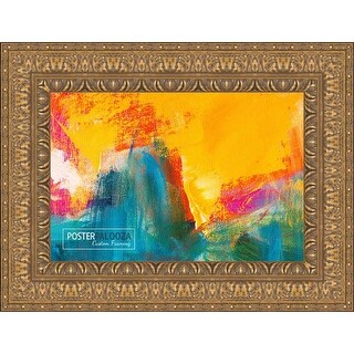 36x16 Ornate Gold Complete Wood Panoramic Frame with UV Acrylic, Foam ...