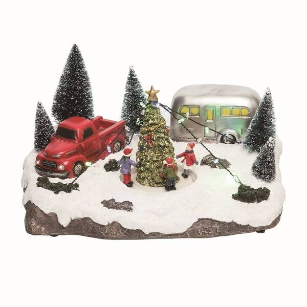 Multicolor Light Up Musical Camper Christmas Scene Decorative Resin ...