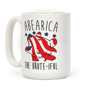 LookHUMAN ABEARica The Brute-iful Merica Bear White 15 Ounce Ceramic ...