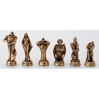 Veronese Design 3.4 H Medieval Fantasy Chessmen Set Resin Bronze - Bed ...