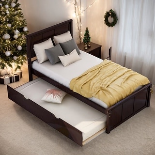 Platform Bed with Twin Size Trundle, Twin Size Frame - Bed Bath ...