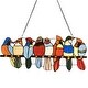 22.5" Tiffany Glass Window Panel 8 Birds Hanging with Chain - 22.5" x 9 ...