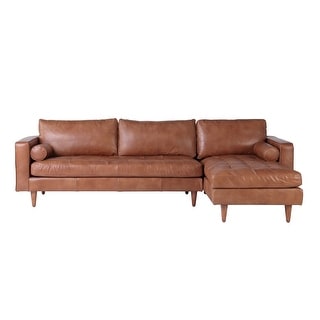ROMA LEATHER SECTIONAL in COGNAC - Bed Bath & Beyond - 38166778