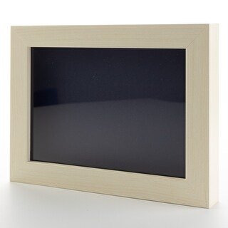 White Wash 12x12 Wood Shadow Box with Navy Acid-Free Backing - With 5/8 ...