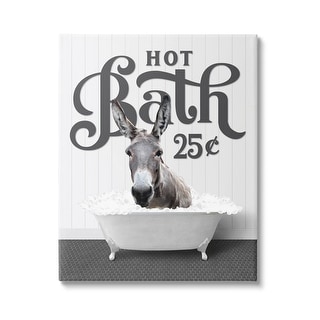Stupell Vintage Hot Bath Donkey Canvas Wall Art Design by Lettered and ...