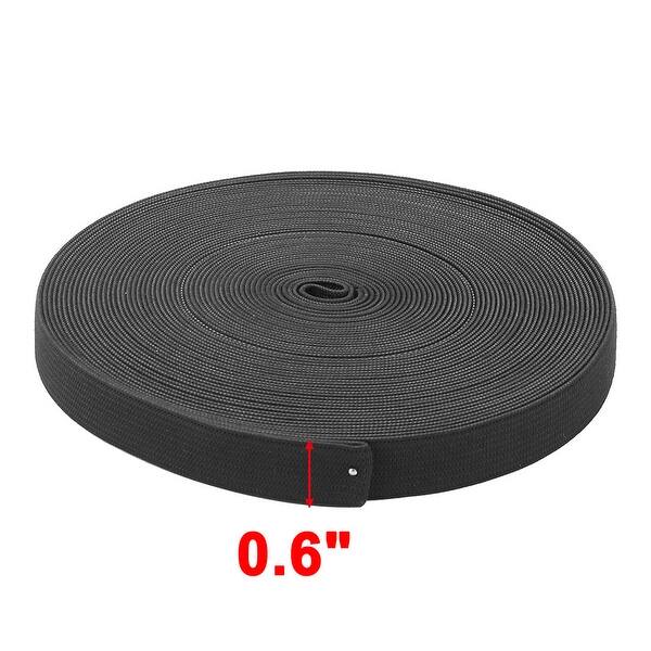 Lady Polyester Clothes Skirt Waistbands Braided Elastic Band Black 13.1 ...