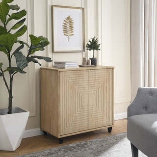 MUSEHOMEINC Solid Wood Storage Cabinet with Doors, Free Standing Buffet ...