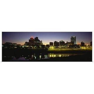 "Buildings at The Waterfront Lit Up at Dawn, Memphis, Tennessee" Poster ...