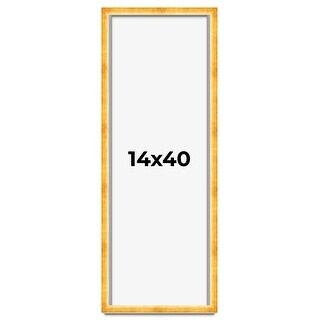 14x40 Shadow Box Frame Gold | 1.625 Inches Deep Real Wood Traditional ...