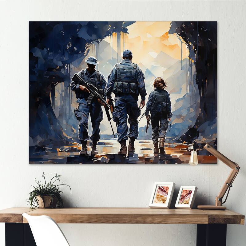 Designart "Military Soldiers Dutys Shadows " Military Wall Art ...