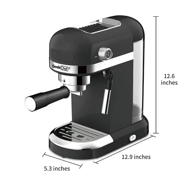 20 Bar High-Performance Espresso Machine with Detachable Water Tank and ...