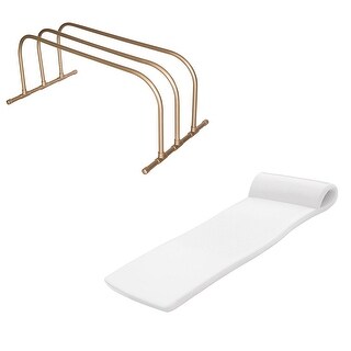 TRC Recreation PVC Pool Storage Drying Rack w/ 70 Inch Raft Lounger ...