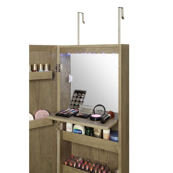 makeup holder with mirror