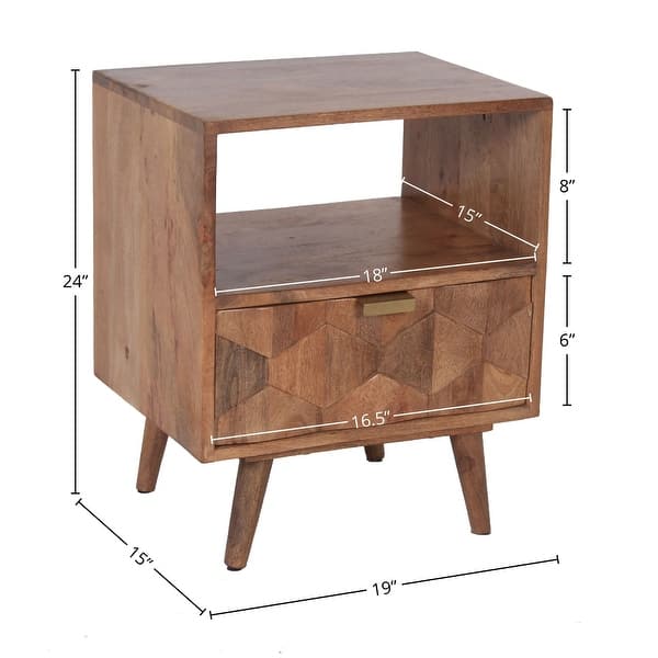 Steane Natural Mango Wood Bedside Stand - Bed Bath & Beyond - 35981499