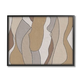 Stupell Abstract Curved Body Shapes Brown Beige Neutral Framed Wall Art ...
