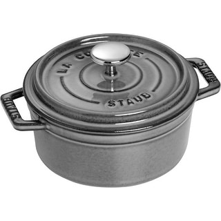 Staub 12cm / 0.5 qt Cast Iron Round Cast iron Cocotte, Graphite Grey ...