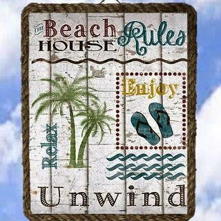 Beach House Rules Hand Made Wood Sign 7" x 11" - Bed Bath & Beyond ...