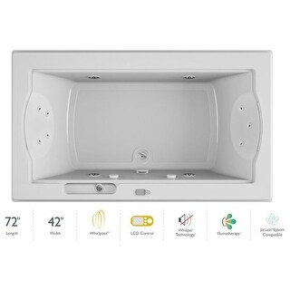Jacuzzi 72" x 42" Fuzion Drop In Luxury Whirlpool Bathtub with 14 - Bed ...