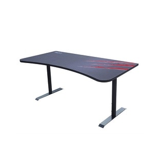 ProHT 63 in. Rectangular Black/Red Computer Desk with Adjustable Height ...