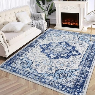 9x12 Rug Washable Rugs Vintage Living Room Rugs Boho Rug Distressed ...
