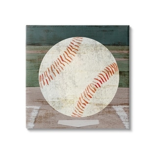 Stupell Rustic Baseball on Field Canvas Wall Art Design by Kim Allen ...